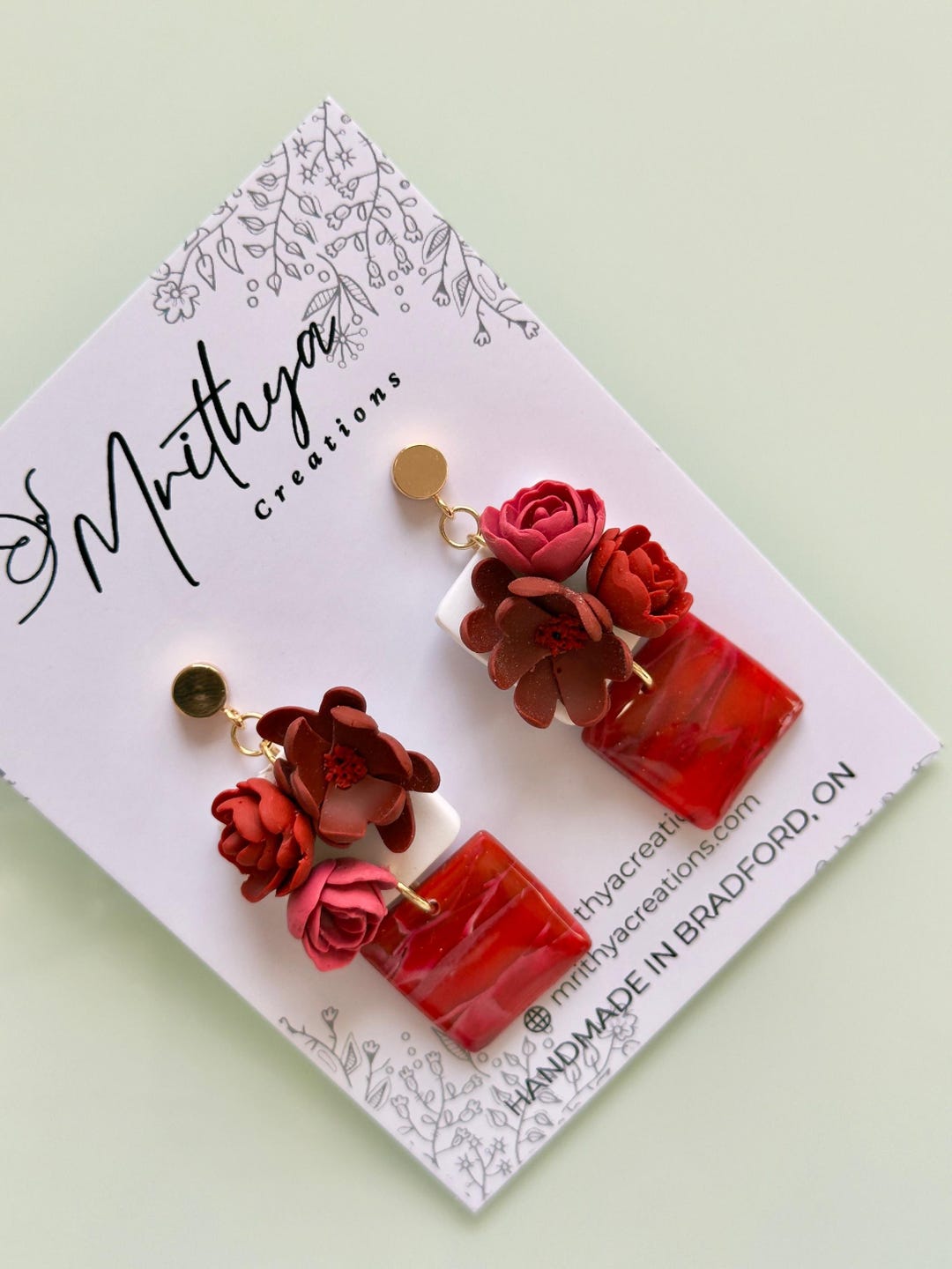 Scarlet Square Drops - Etsy