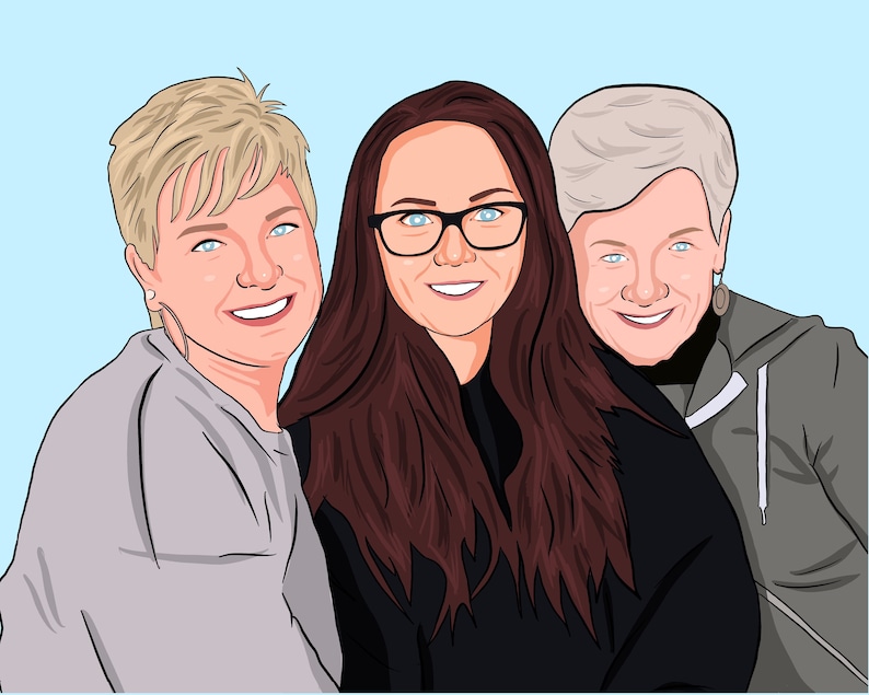 Custom Digital Cartoon Portrait Custom Digital Portrait - Etsy