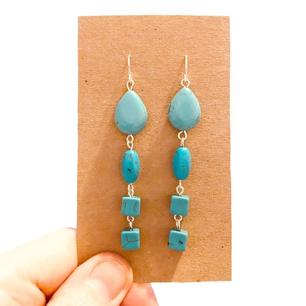 Turquoise Chandelier Earrings - Etsy UK