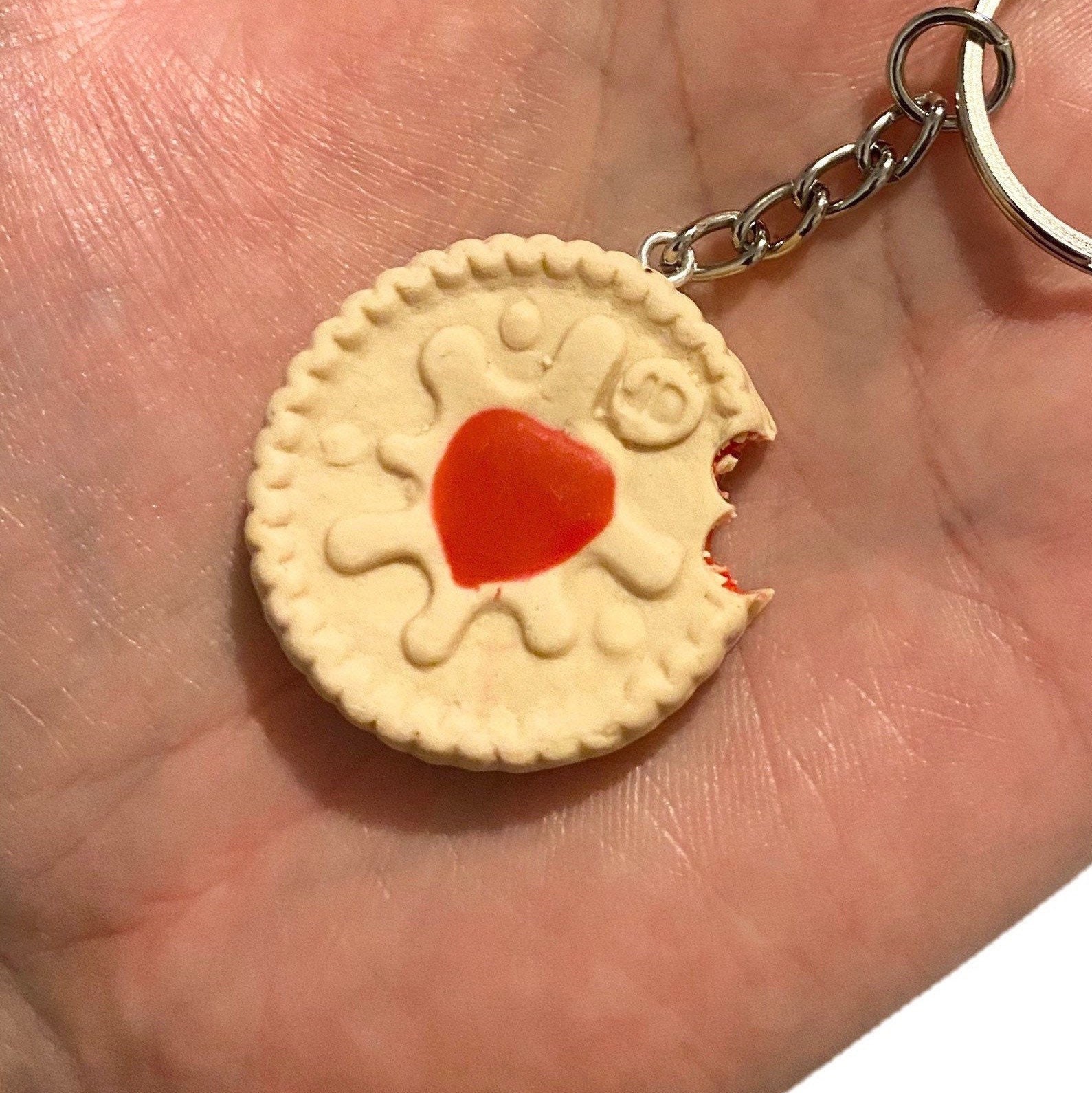 Jam Biscuit Keychain Weird Keychain Jammie Dodger Biscuit - Etsy Canada
