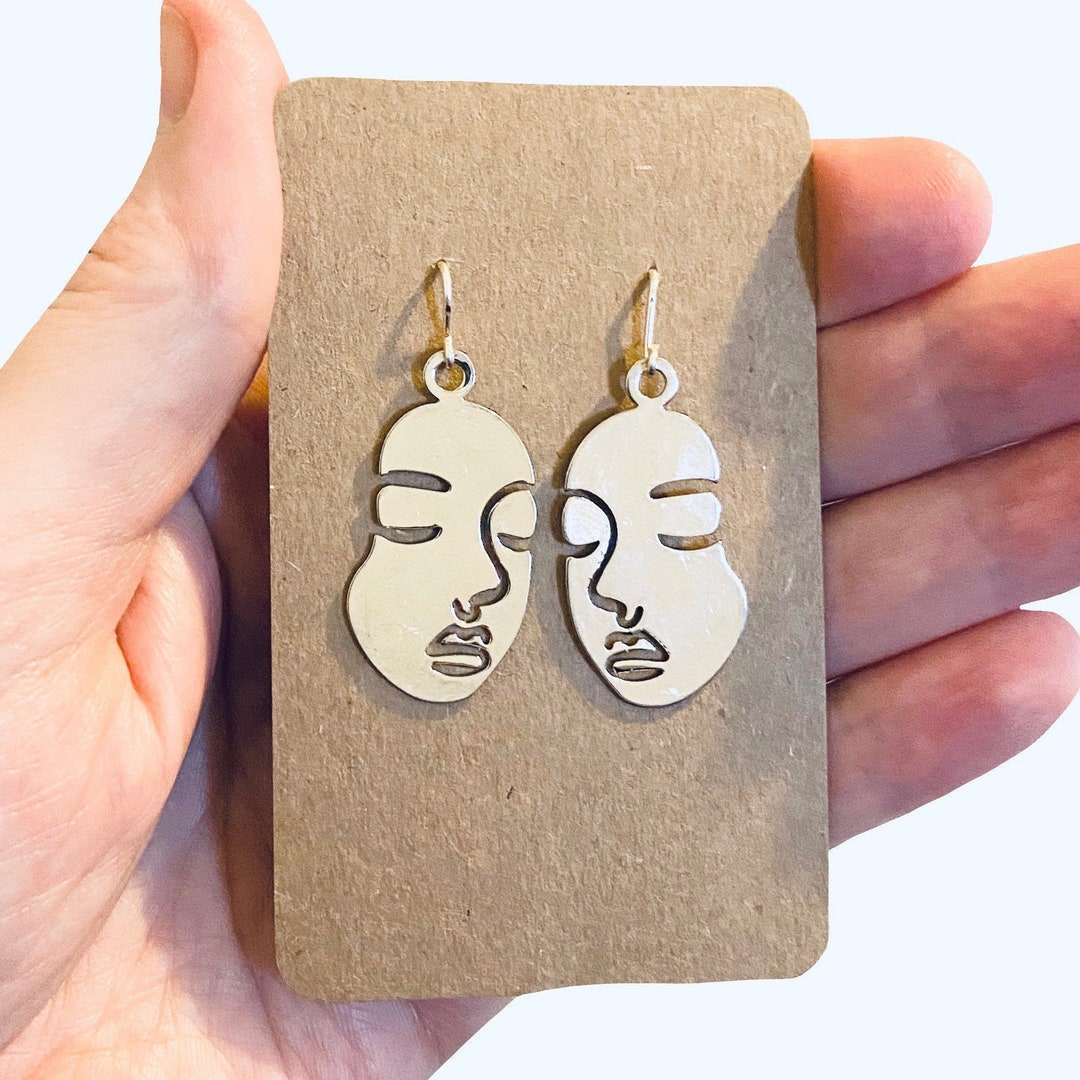 Face Earrings Picasso Earrings Aesthetic Earrings Cool - Etsy