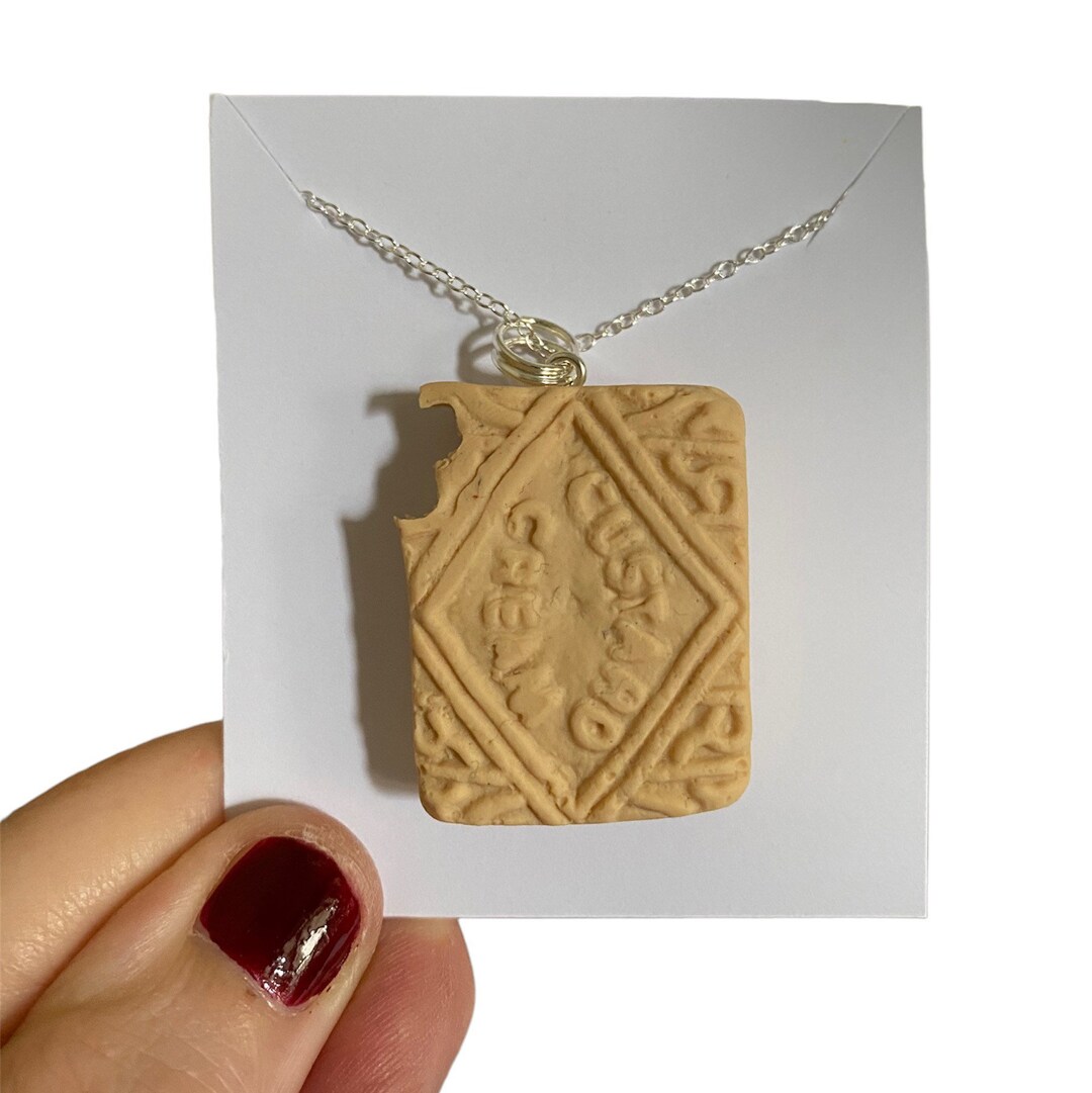 Custard Cream Biscuit Necklace, Novelty Food Jewellery - Etsy