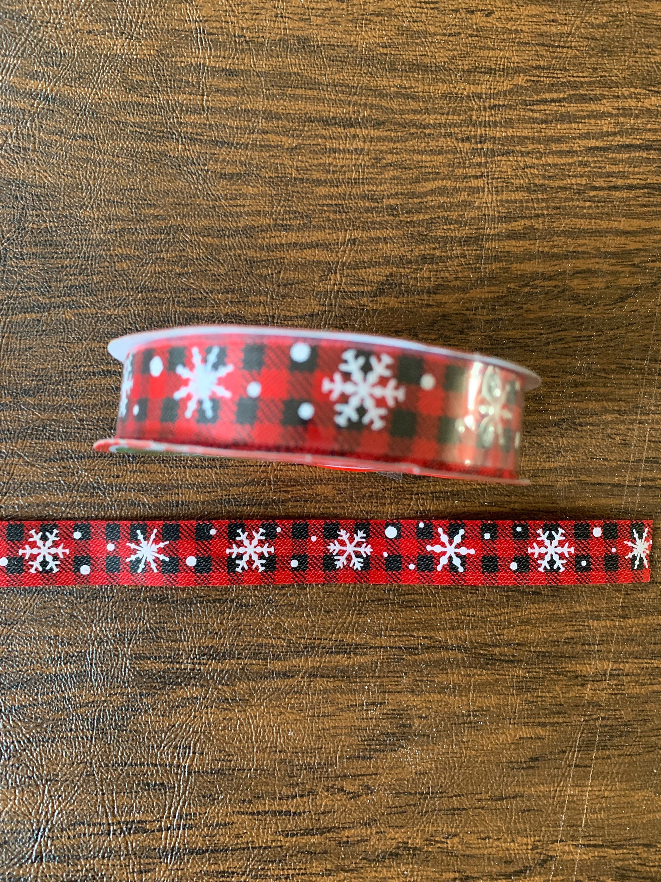 Red Plaid Snowflake Ribbon - Etsy.de