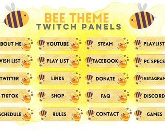 Bee Twitch Panels - Etsy