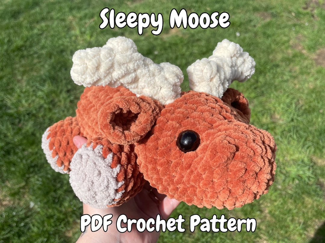 Sleepy Moose Crochet Amigurumi Pattern | Stuffed Animal | PDF Digital ...