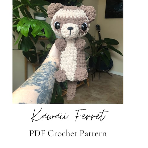 Kawaii Ferret Digital PDF Crochet Amigurumi Pattern - Etsy