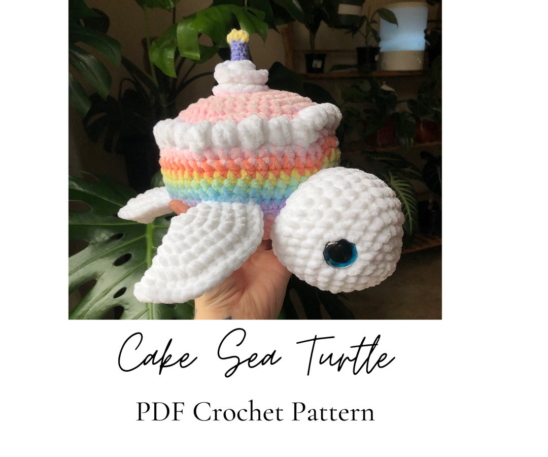 Birthday Cake Sea Turtle Digital PDF Crochet Amigurumi Pattern - Etsy