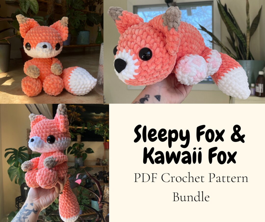 Kawaii Fox & Sleepy Fox | Digital PDF Crochet Amigurumi Pattern Bundle - Etsy