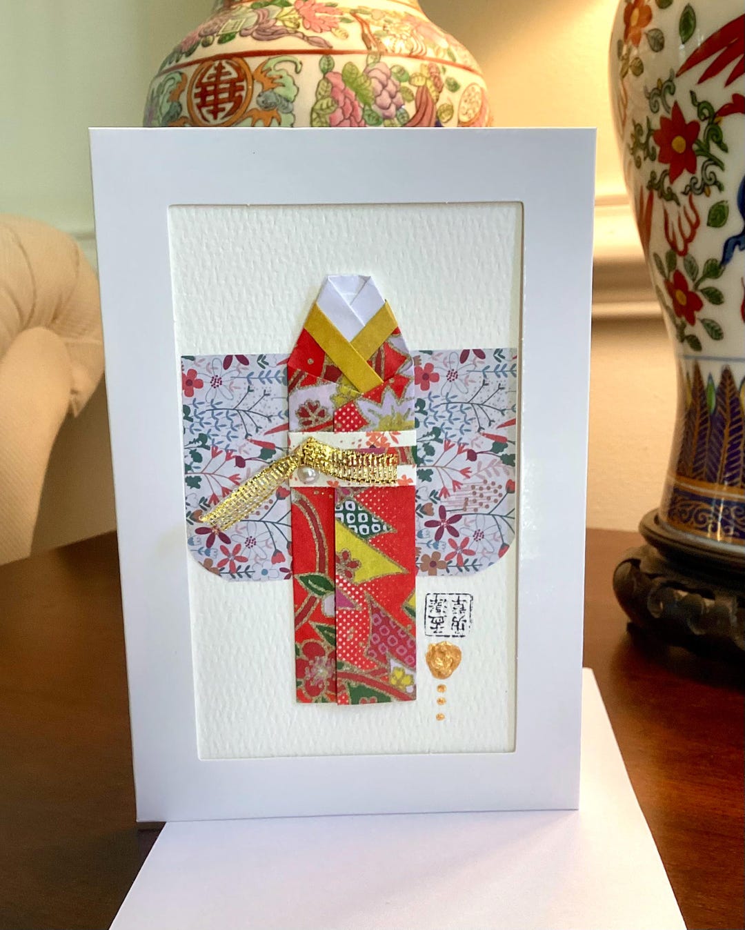 Unique Origami Lady Kimono Card - Etsy