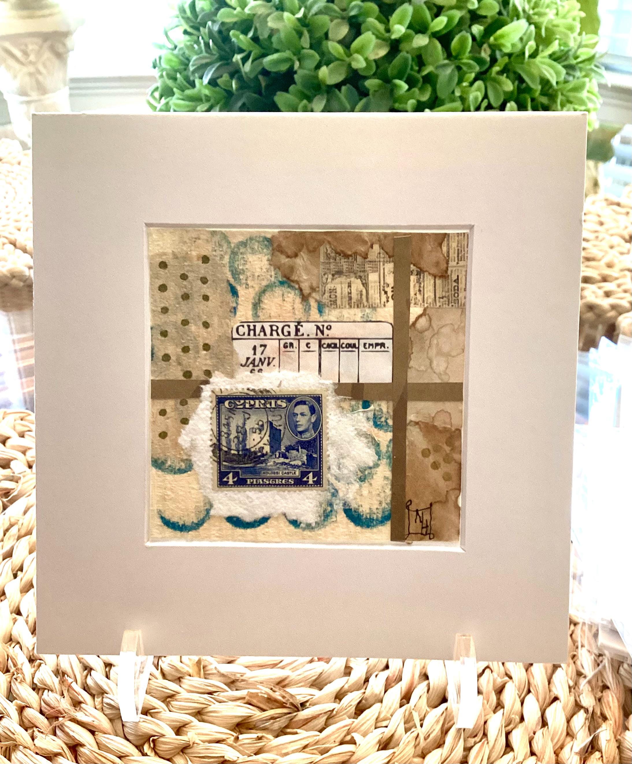 Vintage Cyprus Stamp Collage - Etsy