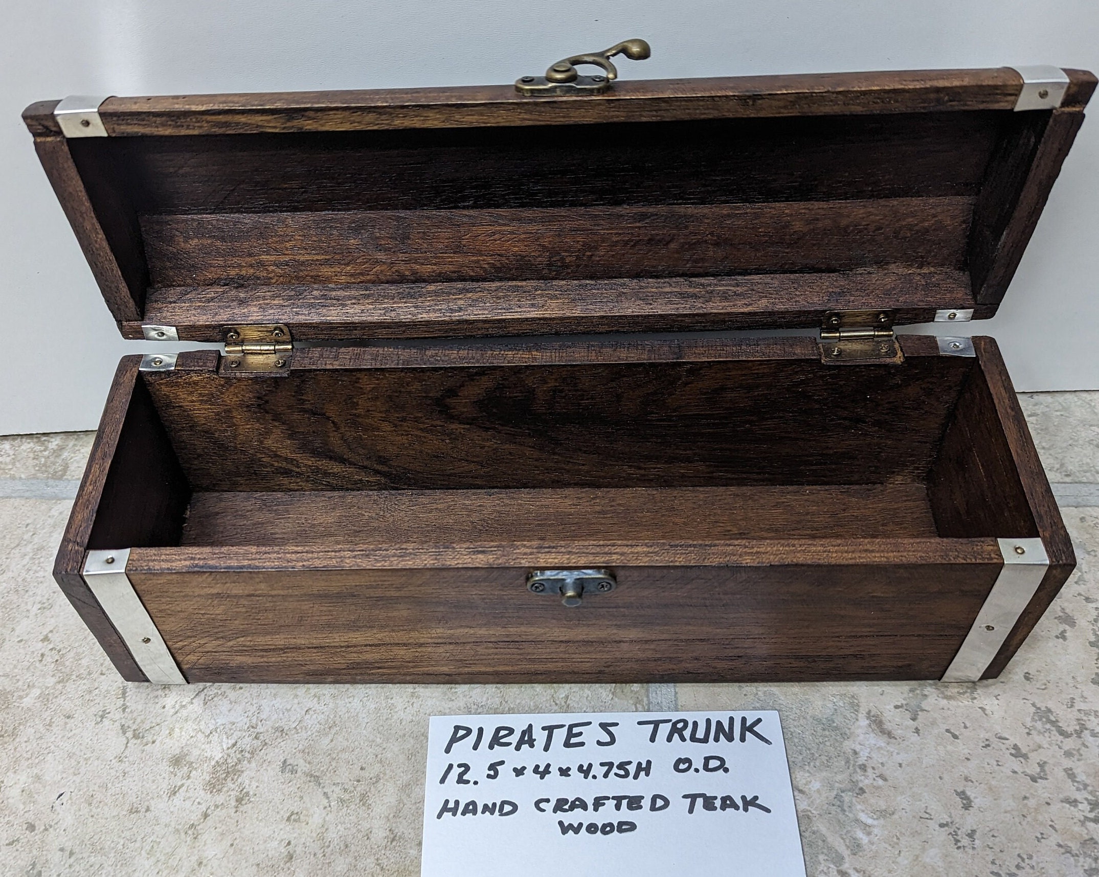 Handcrafted Rare Teak Wood Pirates Chest W/hinges & Hasp - Etsy