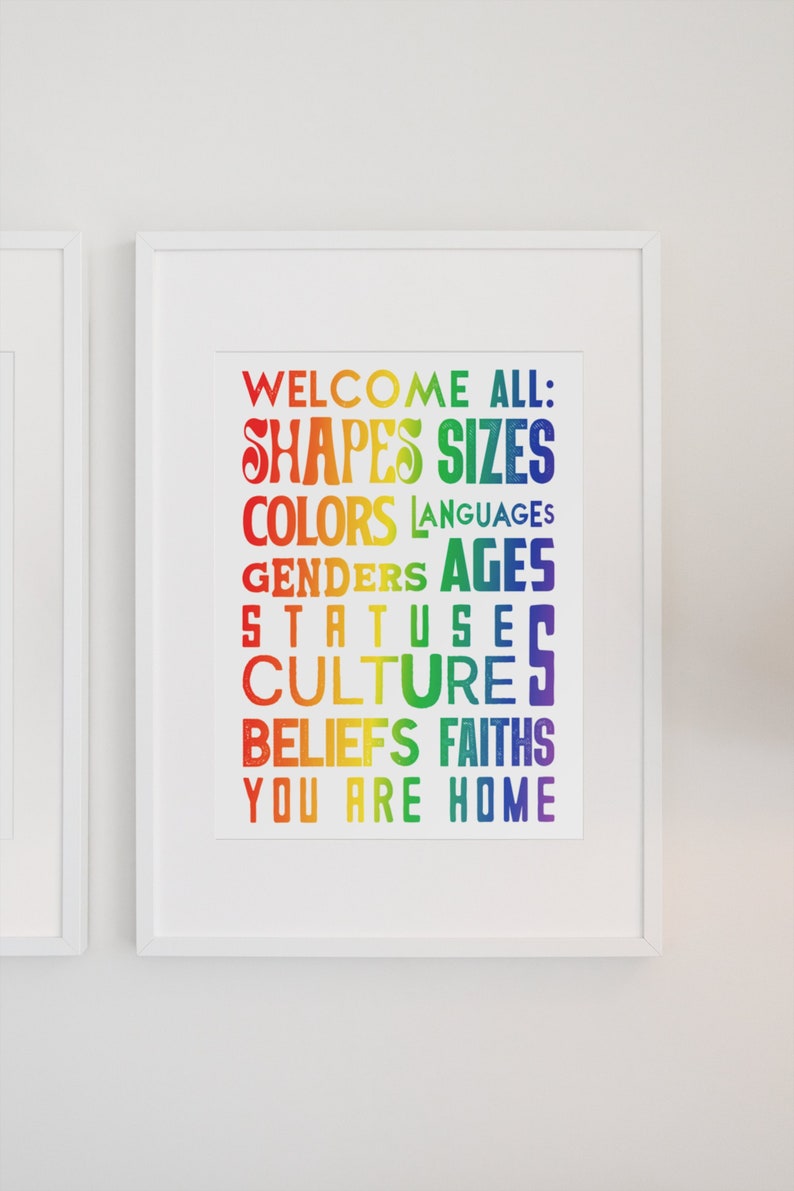 You Are Home Rainbow Pride Poster LGBTQ Home Decor Inclusive Welcome ...