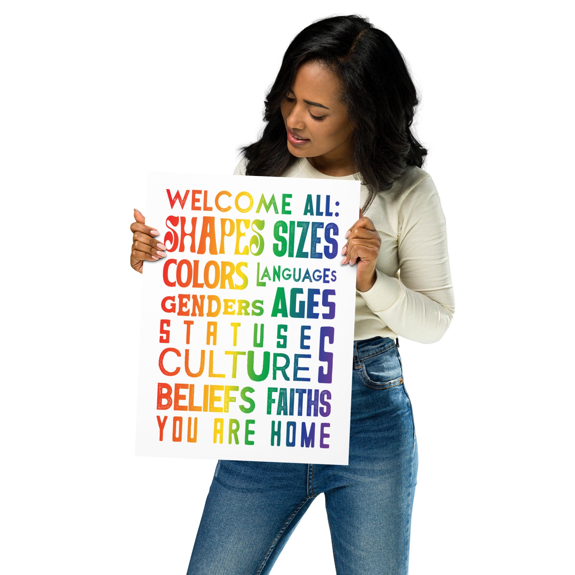 You Are Home Rainbow Pride Poster LGBTQ Home Decor Inclusive Welcome ...