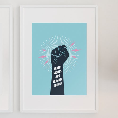 Trans Rights Are Human Rights Art Print Poster - Etsy