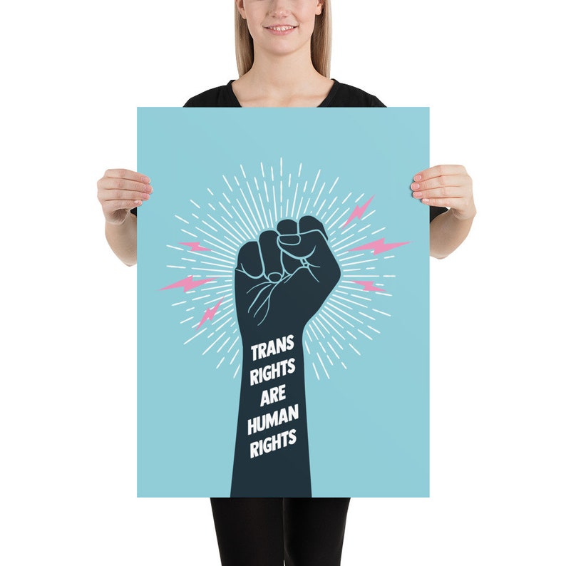 Trans Rights Are Human Rights Art Print Poster - Etsy