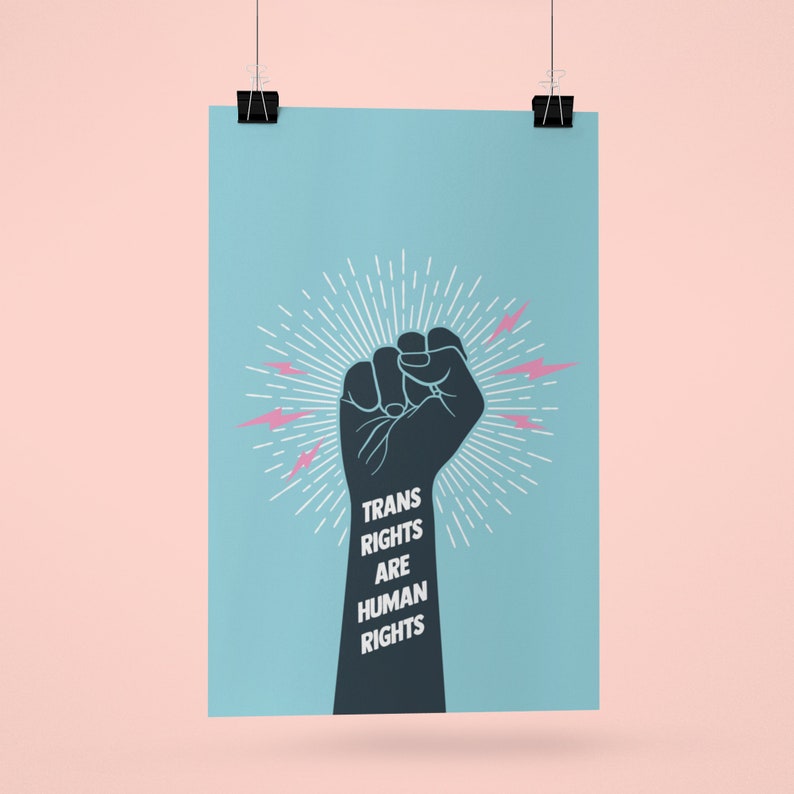 Trans Rights Are Human Rights Art Print Poster - Etsy