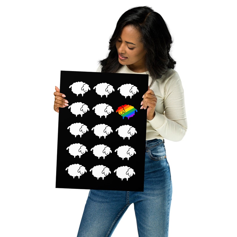 Rainbow Sheep Poster LGBTQ black Sheep Wall Art LGBTQ Home Decor Kids ...