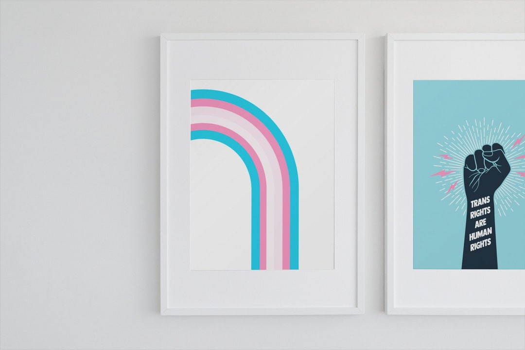 Retro Rainbow Poster - Trans Pride Edition - LGBTQ Home Decor - Trans ...