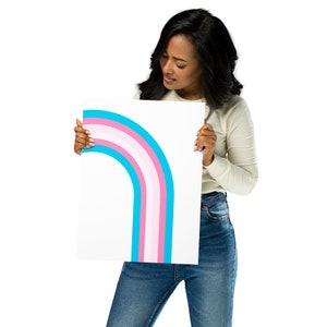 Retro Rainbow Poster - Trans Pride Edition - LGBTQ Home Decor - Trans ...