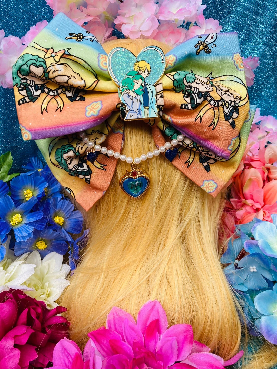Sailor Neptune and Uranus Haruka and Michiru Hair Bow - Etsy