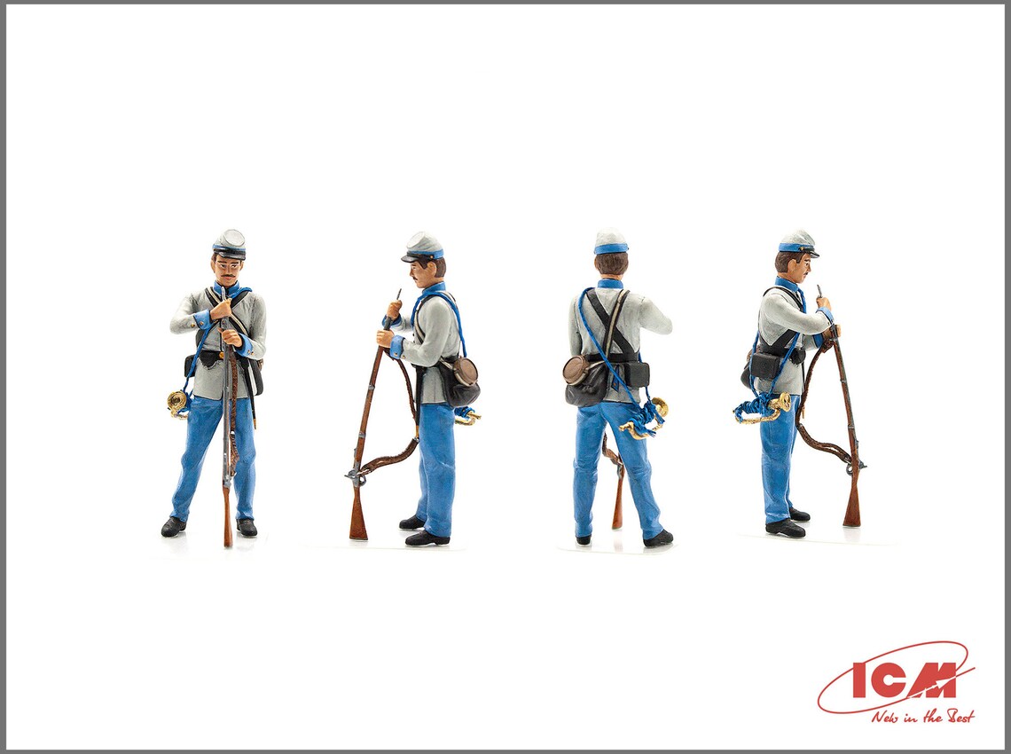 1:35 Plastic Model Kit. US Civil War Confederate Infantry 4 - Etsy