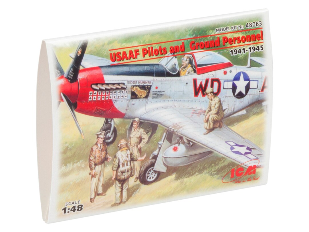 Scale 1/48 Plastic Model Kit WWII US Pilots and Technics ICM 48083 ...