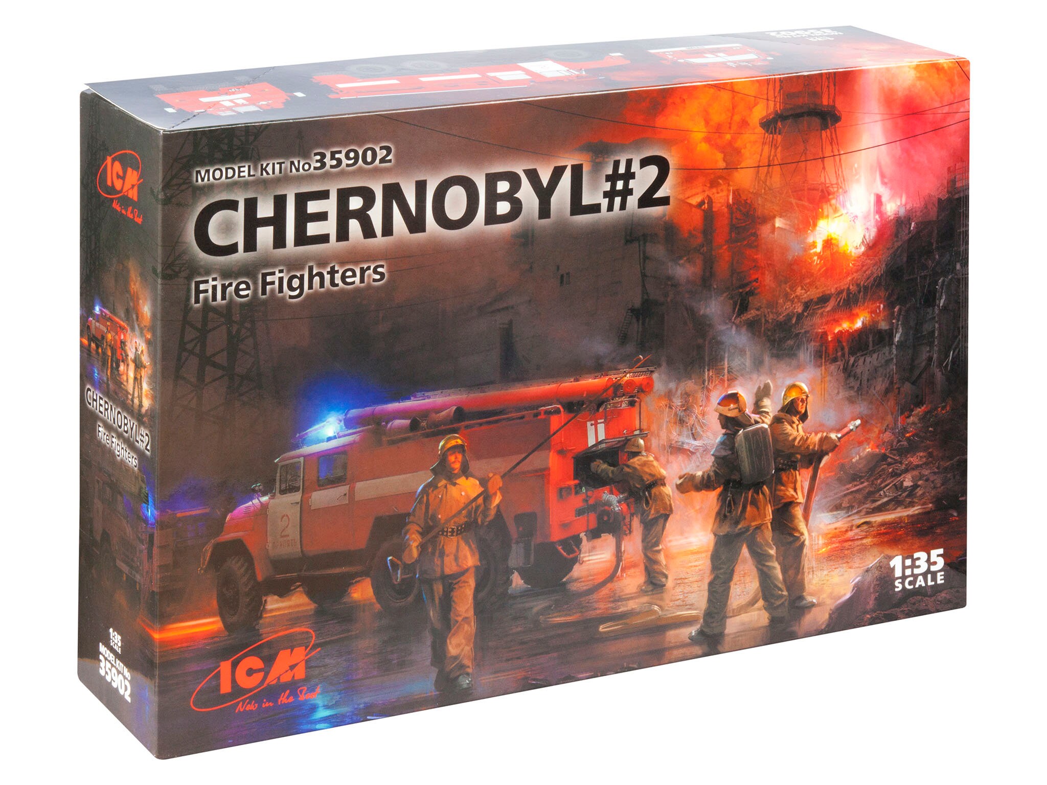 Chernobyl-2 Fire Fighters 1/35 AC-40-137A Firetruck 4 Figures Diorama ...