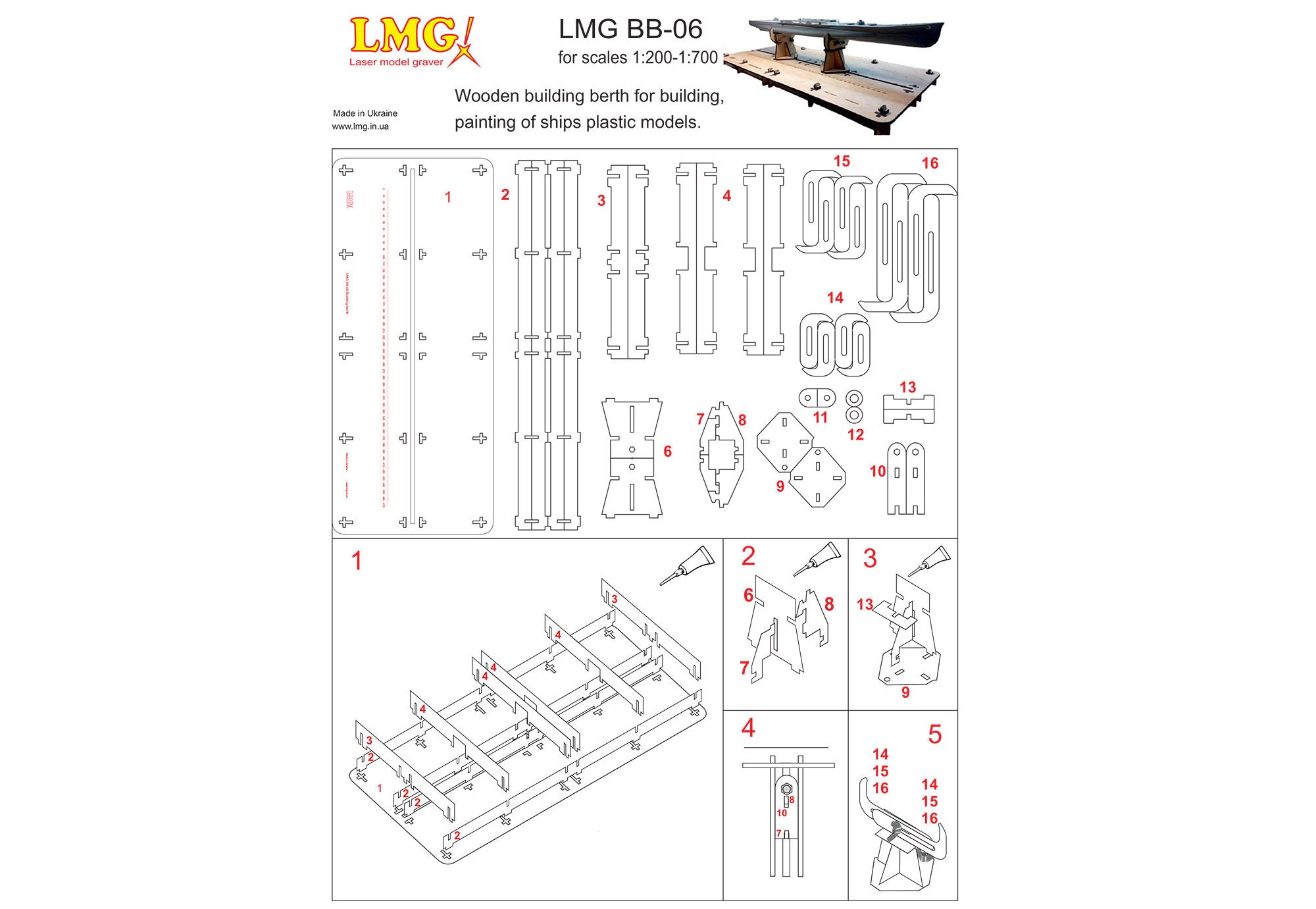 Wooden Building Berth for Ship Models, Stand. for Plastic Models Kit ...