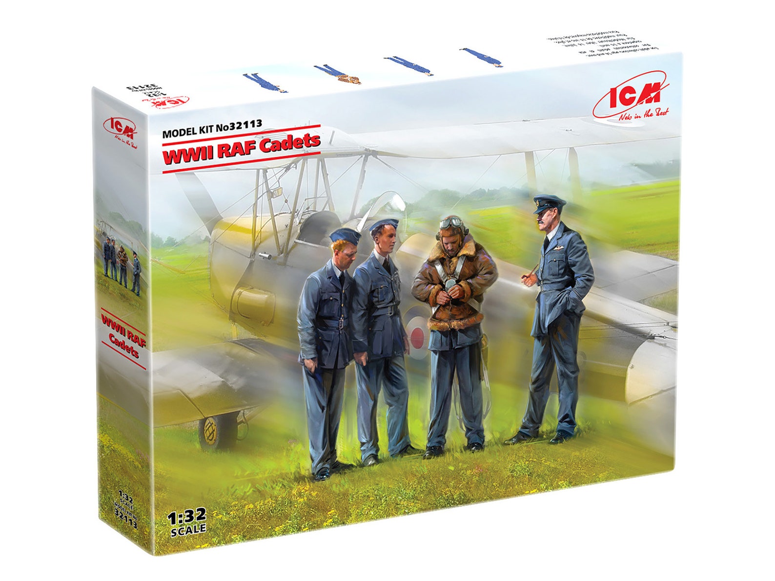 1/32 WWII RAF Cadets, Plastic Model Kit. WWІ Military Figures ICM32113 ...