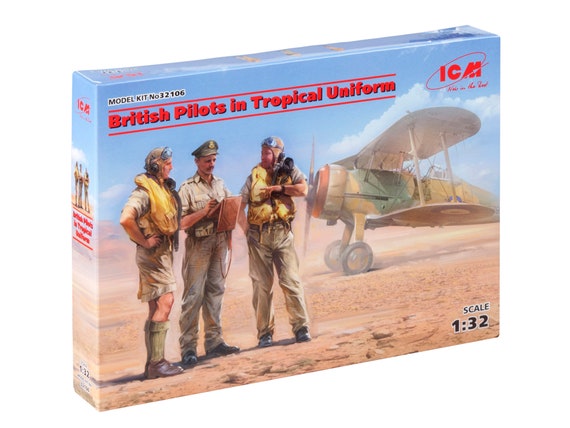 Scale: 1/32 plastic figures British Pilots in Tropical Uniform | Etsy