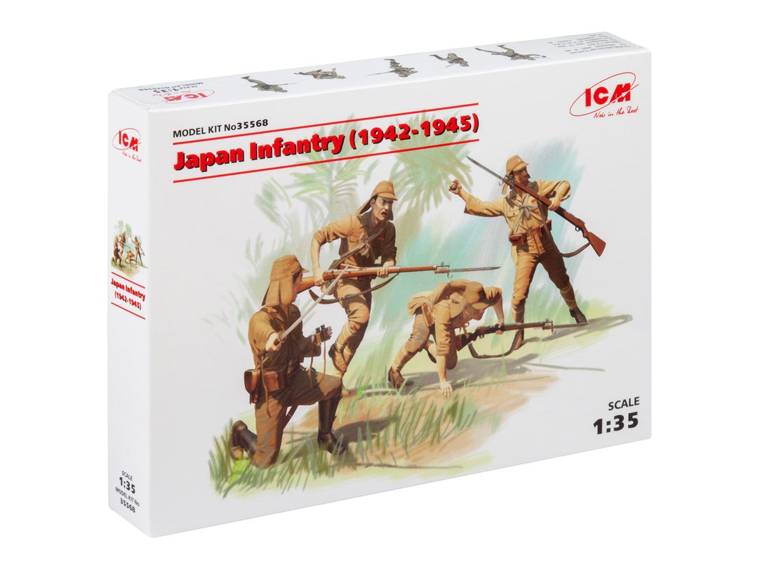 Scale 1/35 Plastic Model Kit Figure Japan Infantry, 1942-1945 ICM35568 ...