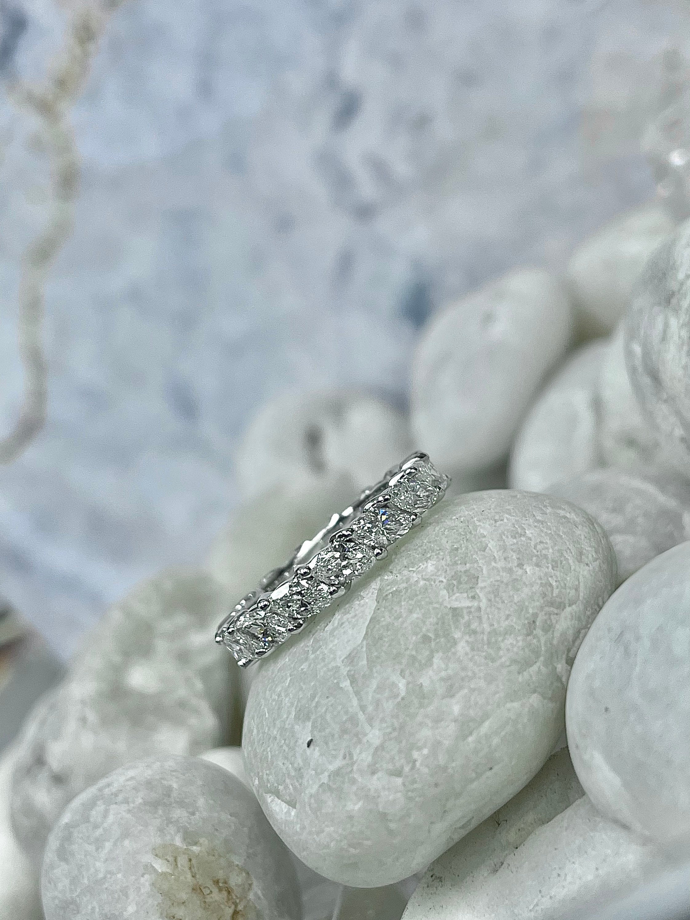 Marquee Stones Lab Grown Diamonds or Moissanite Eternity Band 14K Gold ...