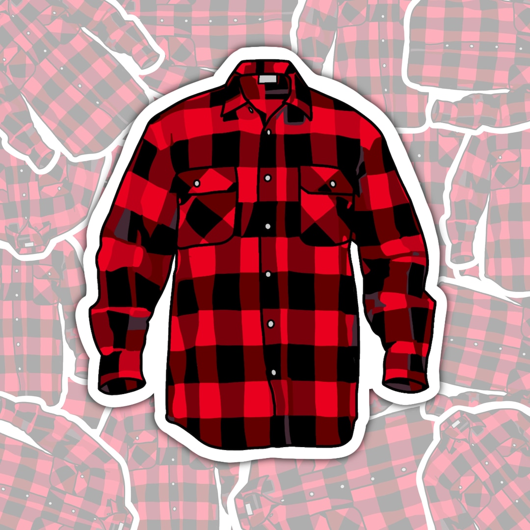 Flannel Shirt Sticker Plaid Shirt Laptop Sticker WATERPROOF Sticker ...