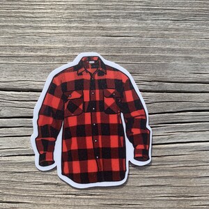 Flannel Shirt Sticker Plaid Shirt Laptop Sticker WATERPROOF Sticker ...