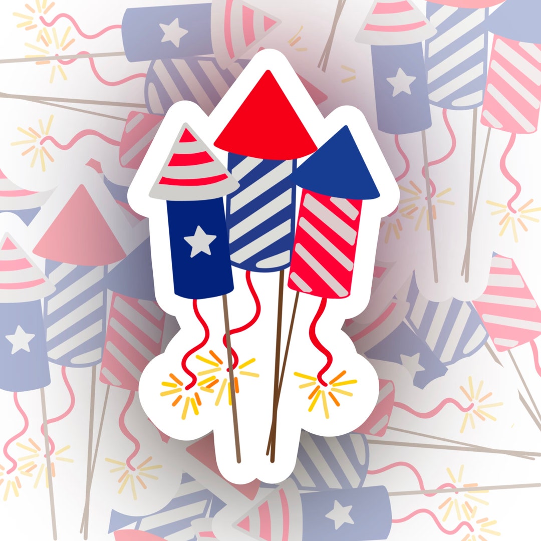 Fourth of July Fireworks Sticker WATERPROOF - Etsy