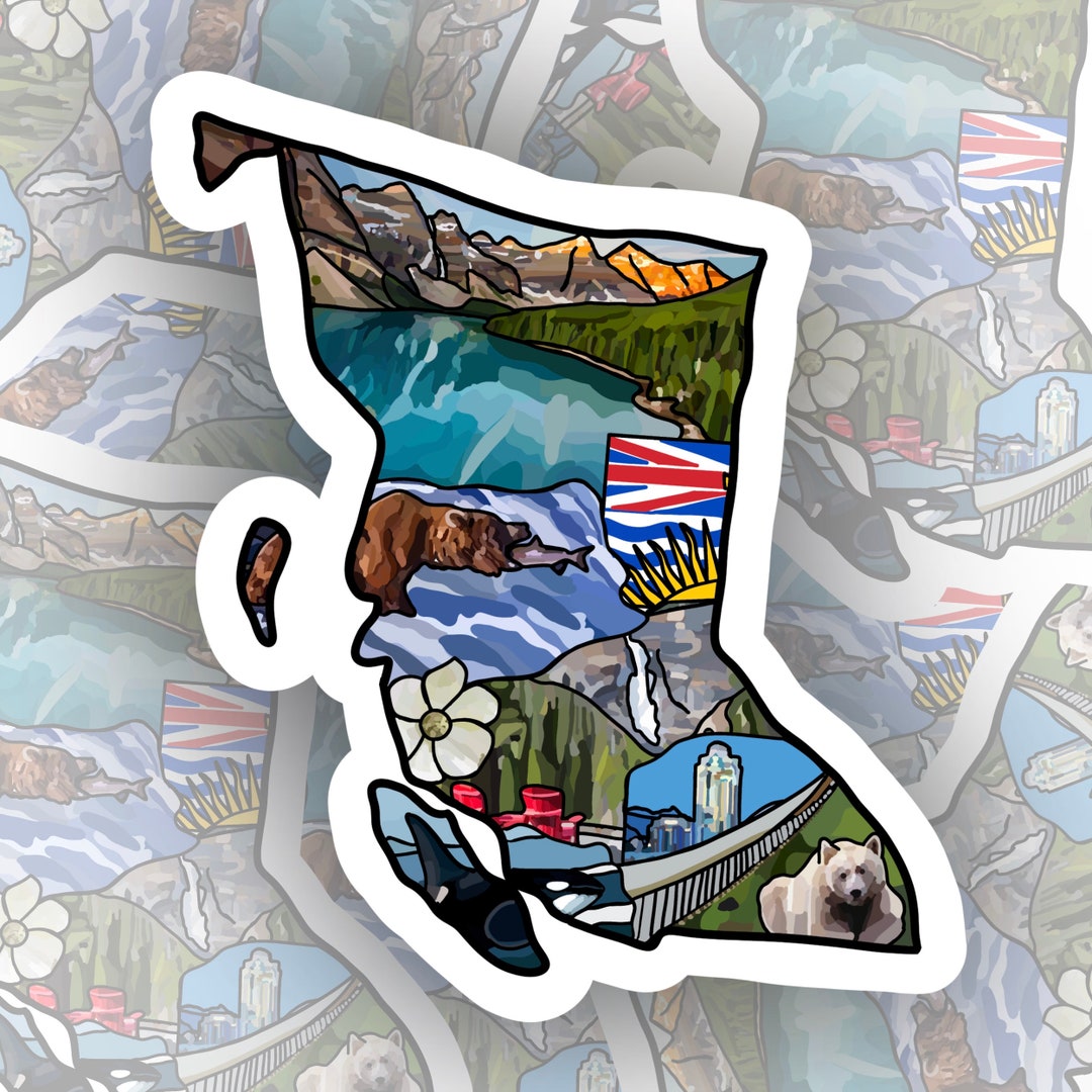 British Columbia, Canada Sticker WATERPROOF Sticker Vinyl Sticker BC - Etsy