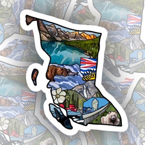 British Columbia, Canada Sticker WATERPROOF Sticker Vinyl Sticker BC - Etsy