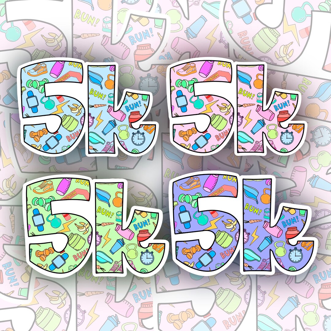 5k Sticker 5k Race Distance Sticker Running Sticker Waterproof ...