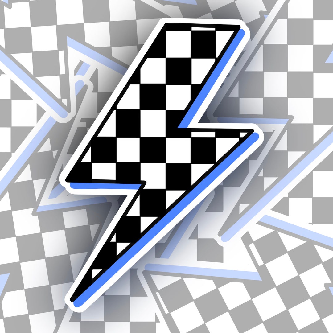 Checkered Lightening Bolt Sticker Bolt Lightening Bolt Sticker ...