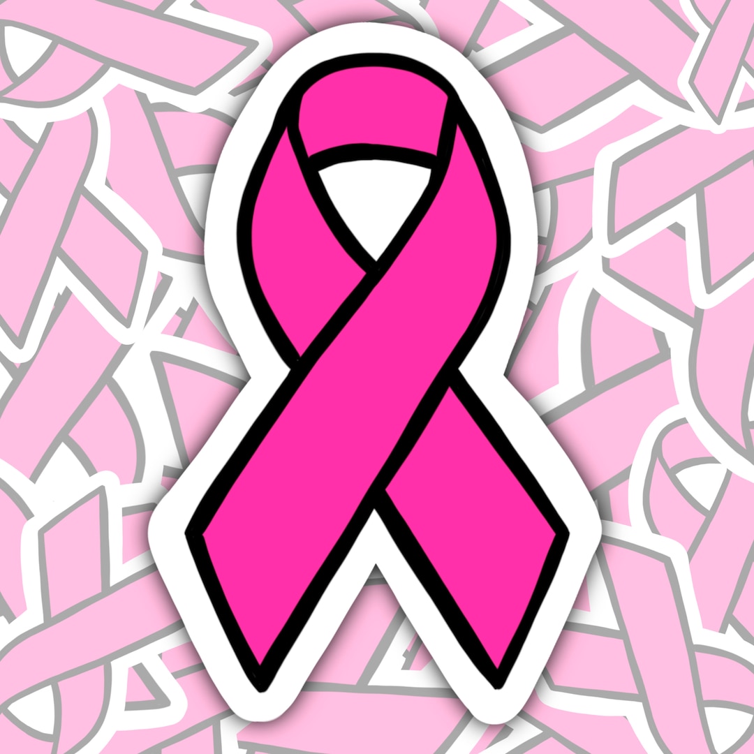 Pink Ribbon Sticker Breast Cancer Sticker WATERPROOF Sticker Breast ...