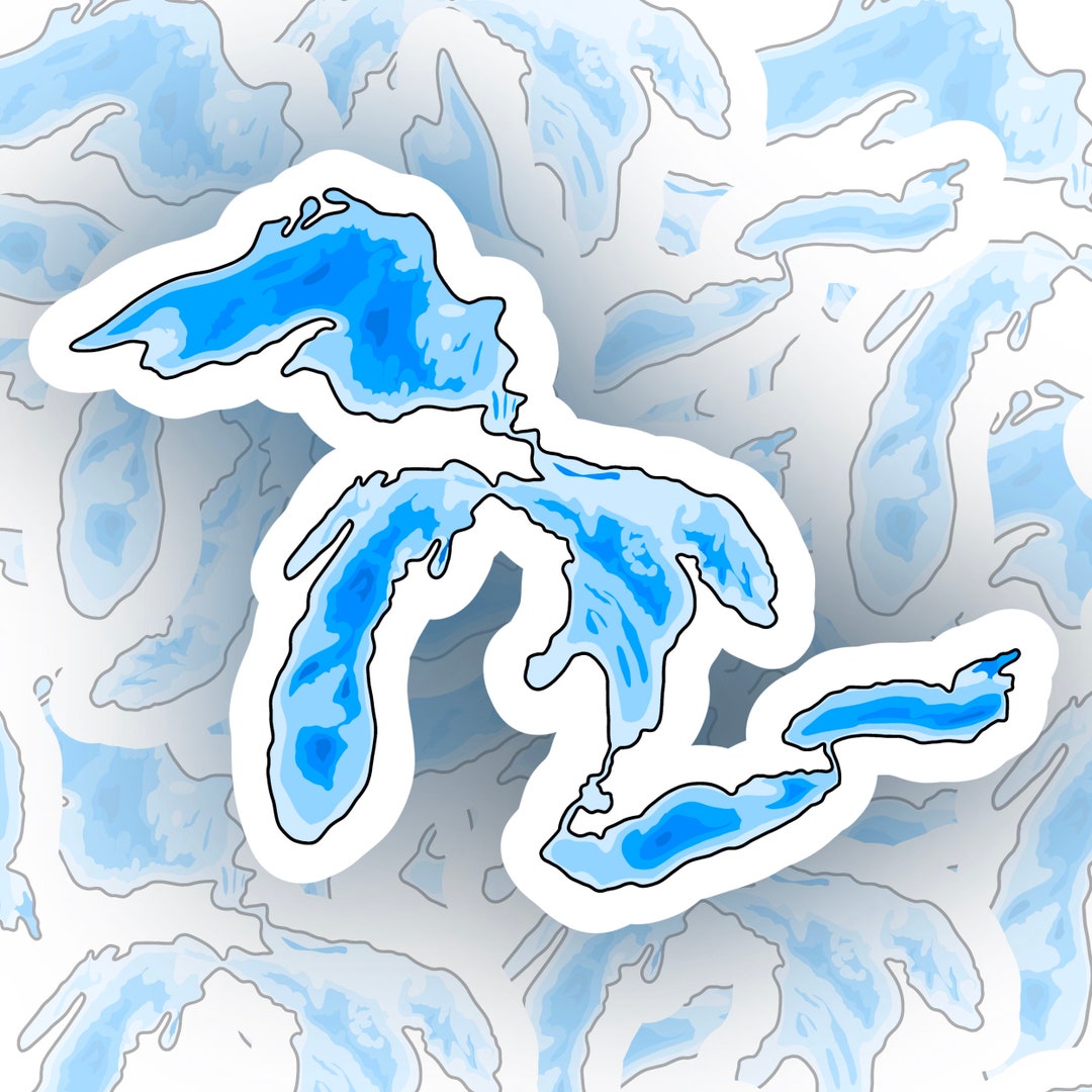 The Great Lakes Sticker Lake Sticker WATERPROOF Sticker Vinyl Sticker ...