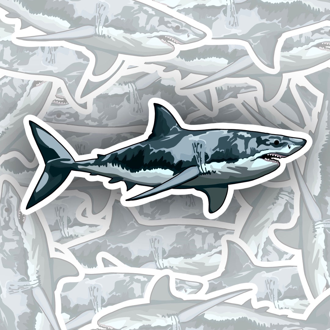 Great White Shark Sticker Shark Sticker Waterproof Sticker Vinyl ...