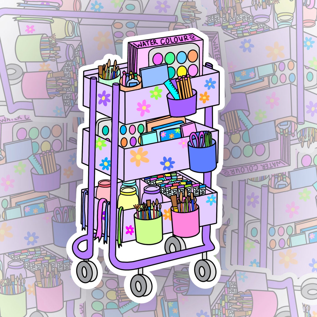 Artist Craft Cart Sticker Craft Cart Artist's Cart Waterproof Sticker ...