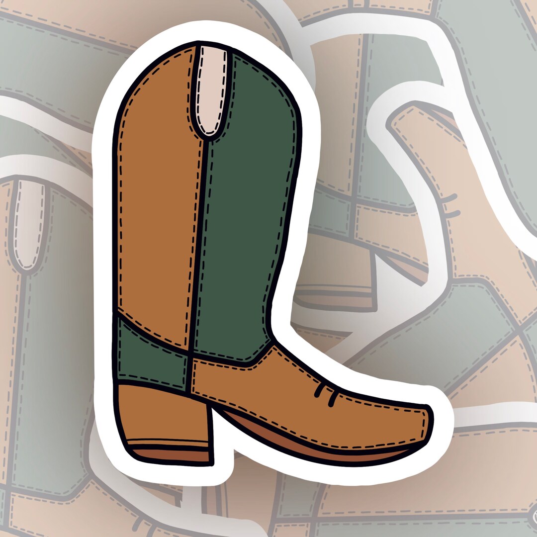 Cowboy Boot Sticker WATERPROOF Sticker Country Inspired Sticker Vinyl ...