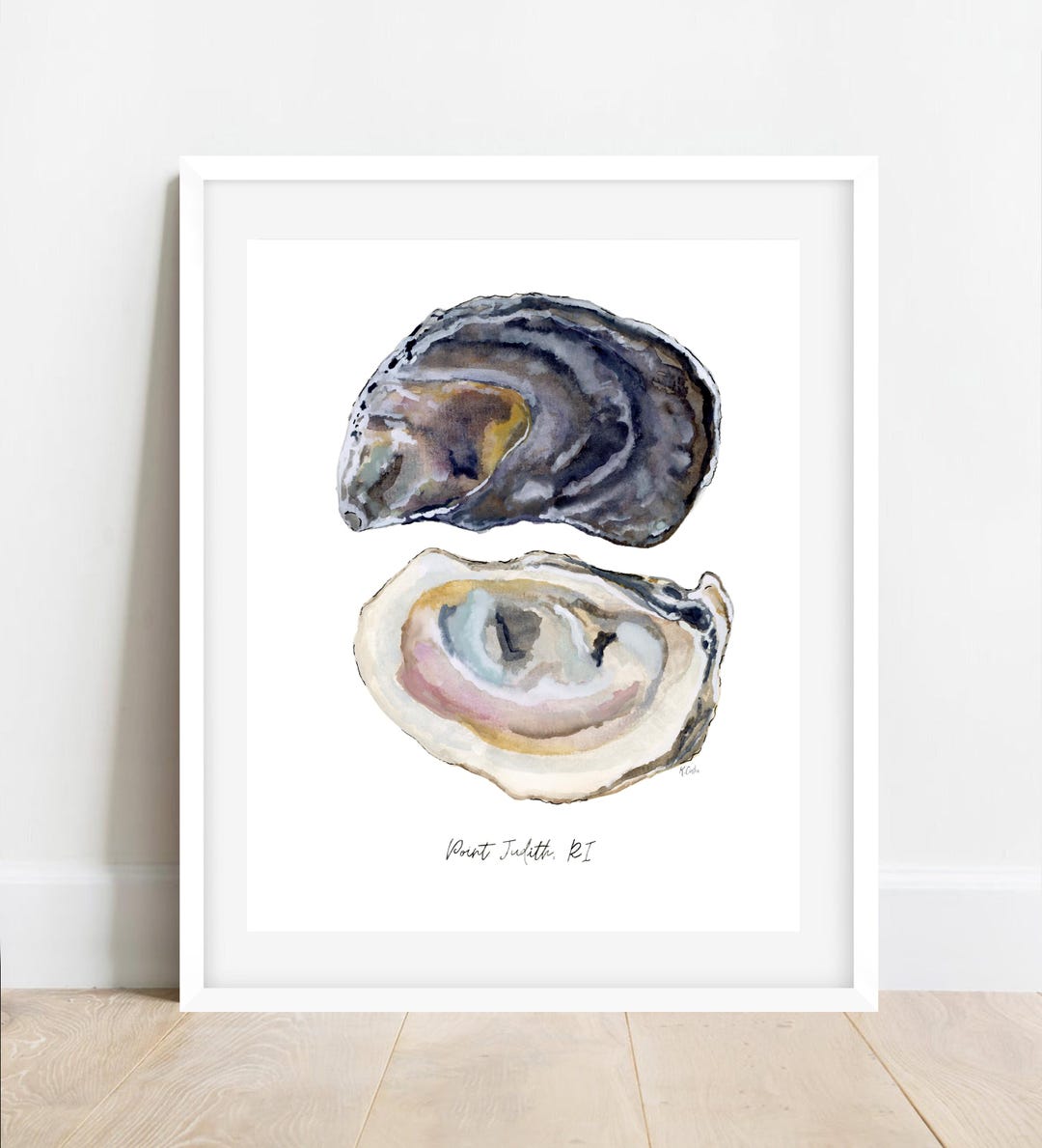 Point Judith Oyster Print Coastal Wall Art Rhode Island Nautical Decor ...