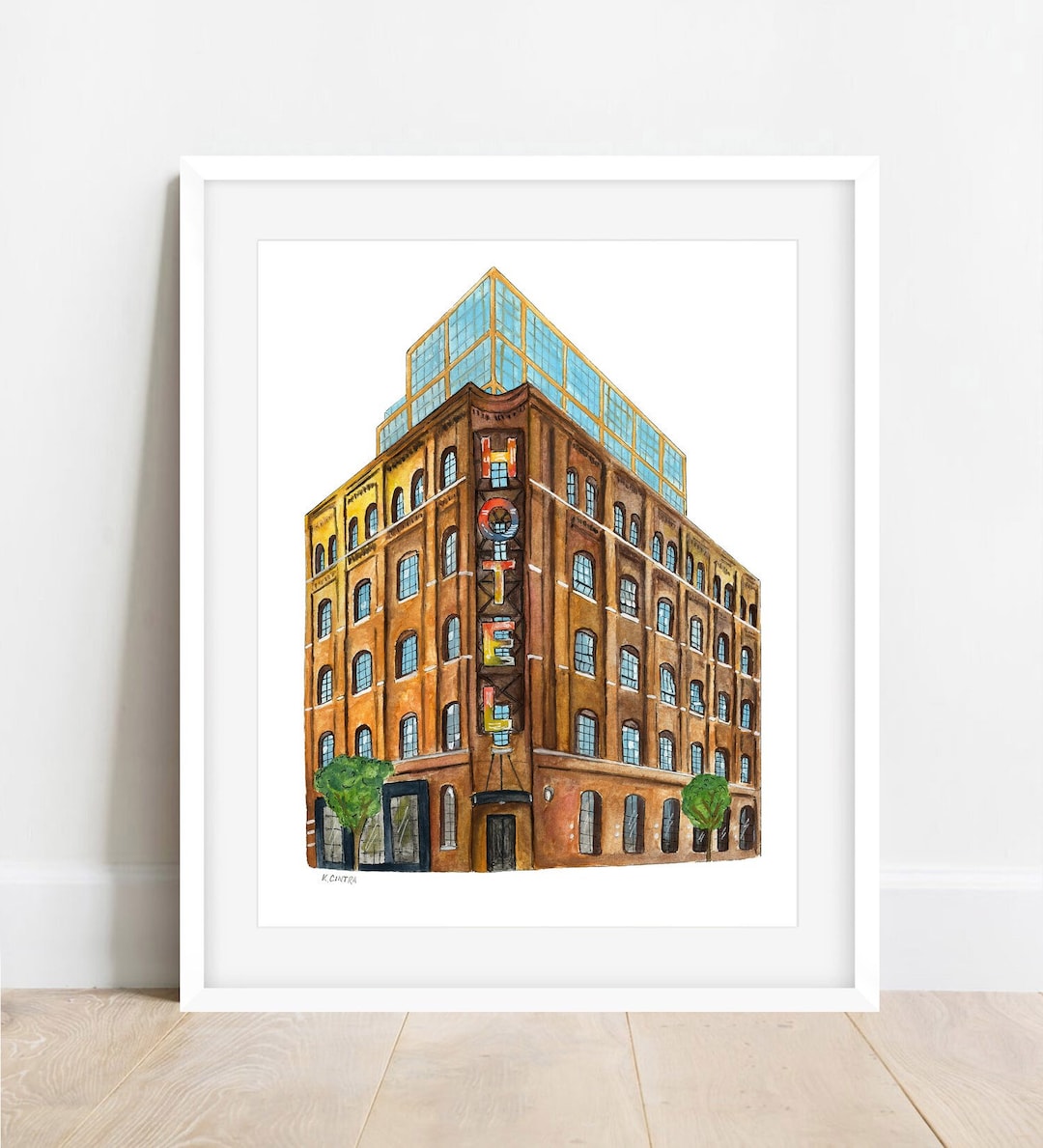 Wythe Hotel Watercolor Art Print: Brooklyn NYC Wall Decor - Etsy