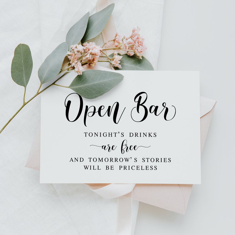 Open Bar Quote Sign - Etsy