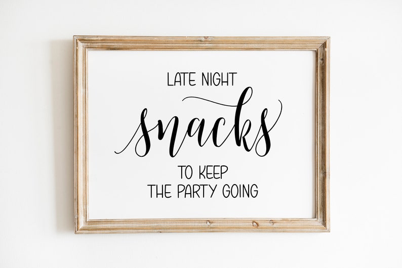 Late Night Snacks Sign: Party Table Decor (digital Download) - Etsy