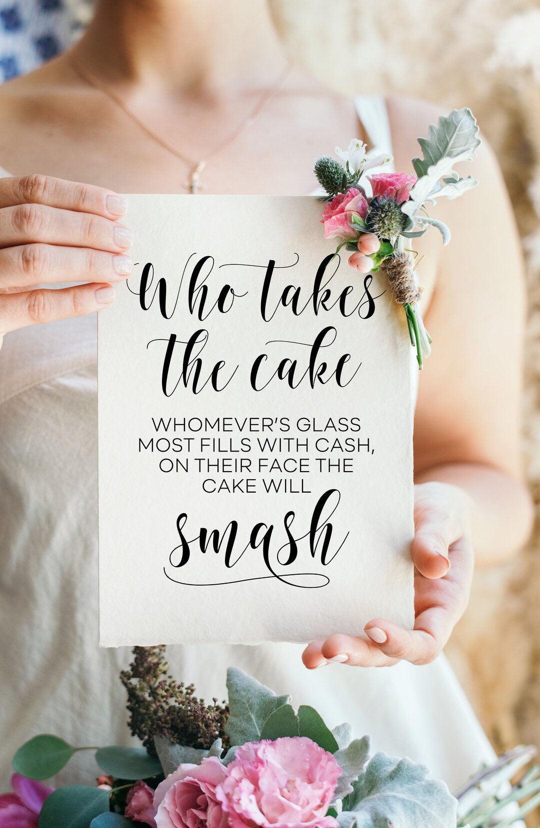 Who Takes the Cake, Face Cake Smash Sign, Wedding Cake Table Sign ...