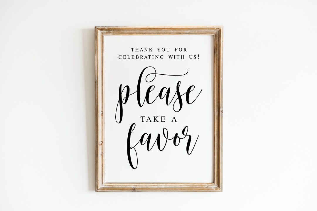 Wedding Favor Sign: Elegant Script (digital Download) - Etsy